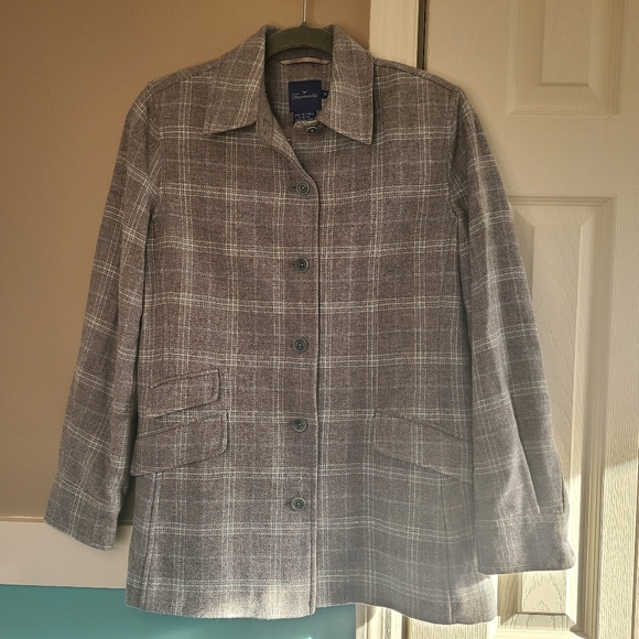 Faconnable | Jackets & Coats | Faconnable Grey Blue Plaid Blazer Jacket ...